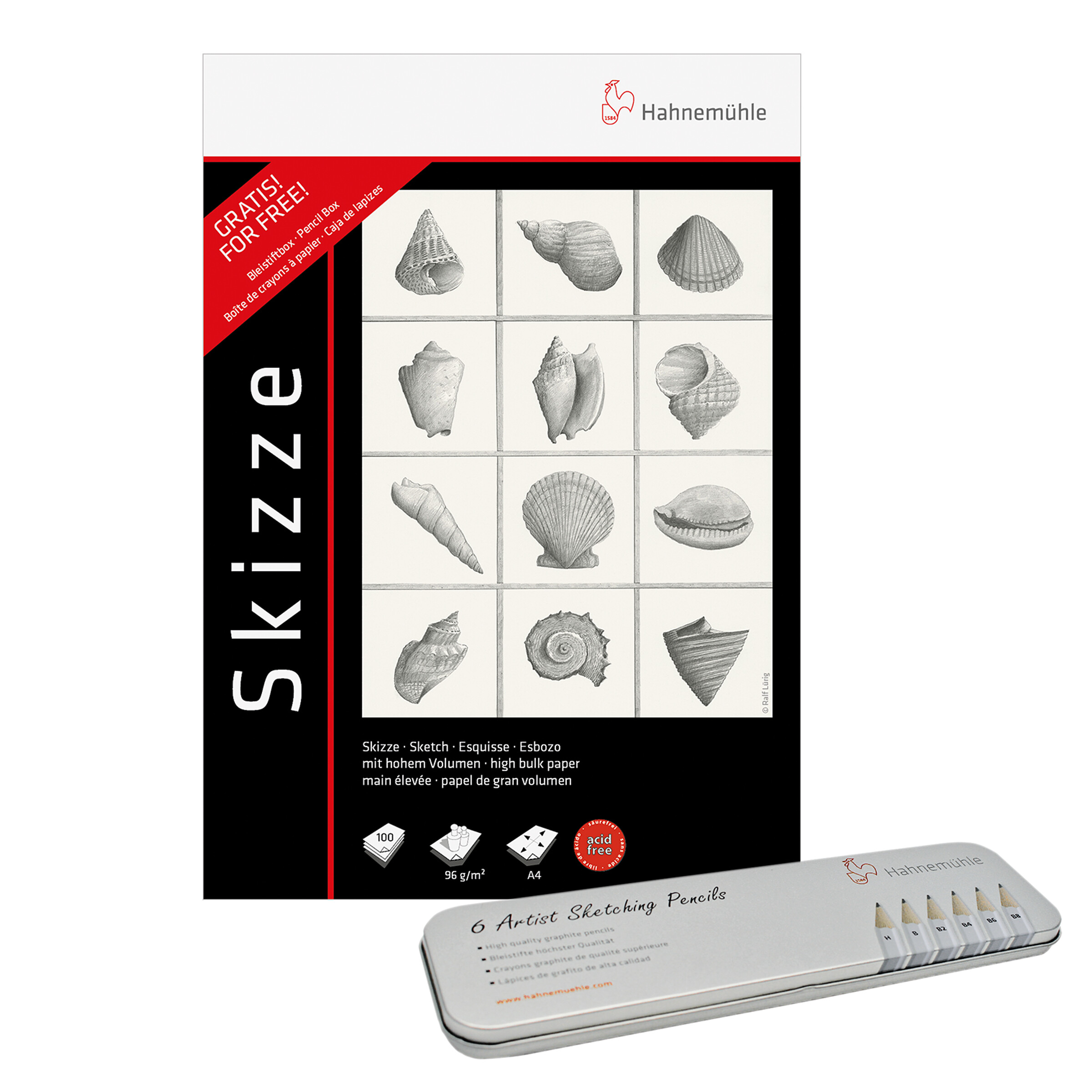 Hahnemühle Skizze 96 g/m² + Bleistiftbox gratis | boesner ...